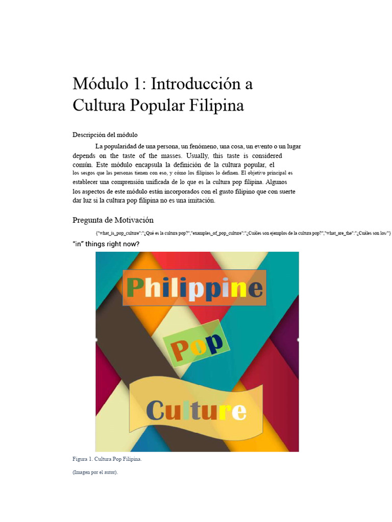 Cultura Pop Filipina: Definición y Ejemplos | PDF | Sociedad | Deportes