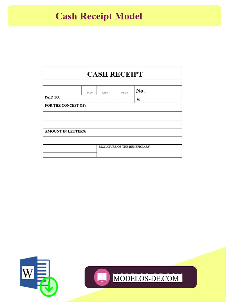 Cash Receipt Model | PDF