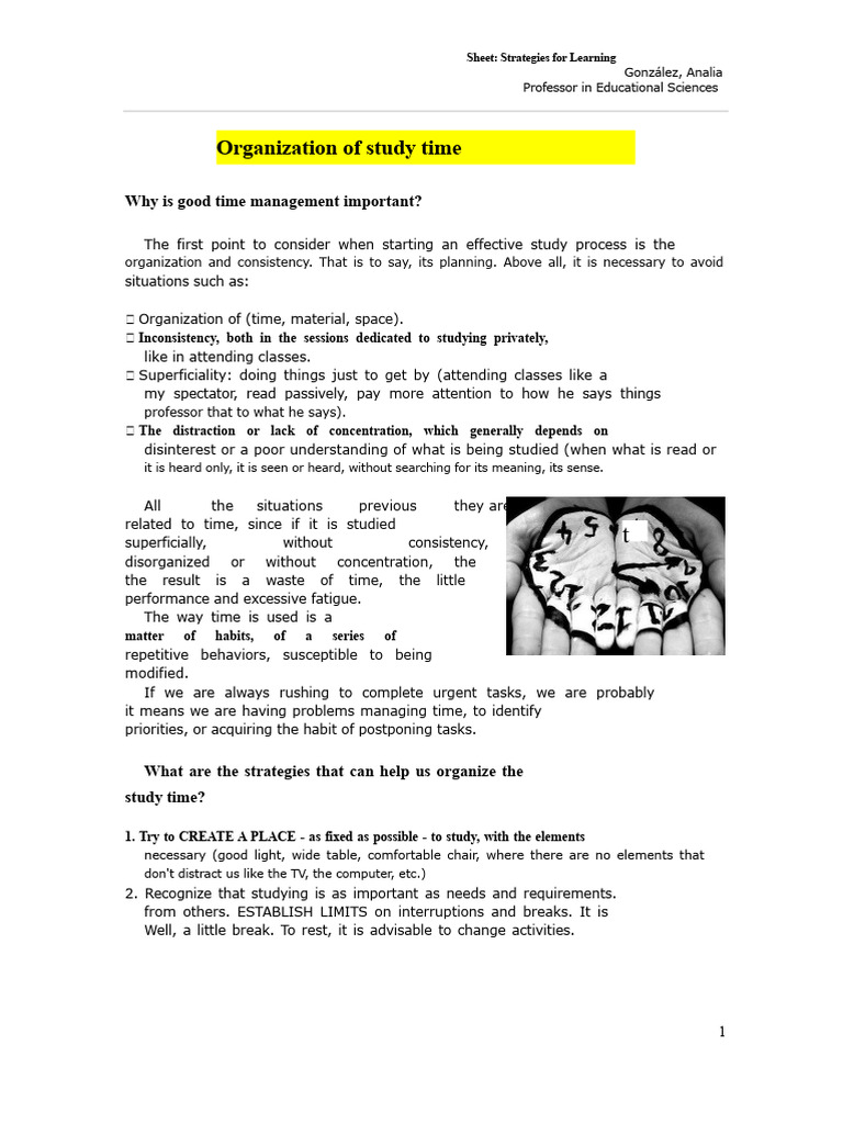 Effective Study Time Management Strategies | PDF | Habits | Cognition