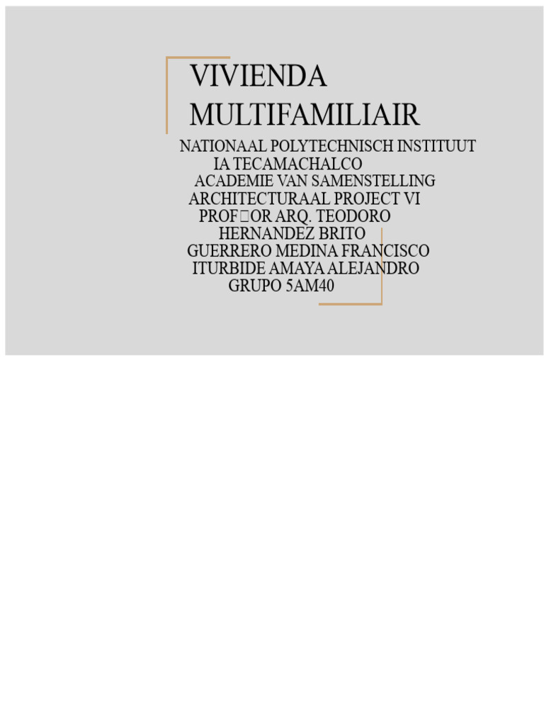 Theoretisch Kader Multifamiliewoning | PDF