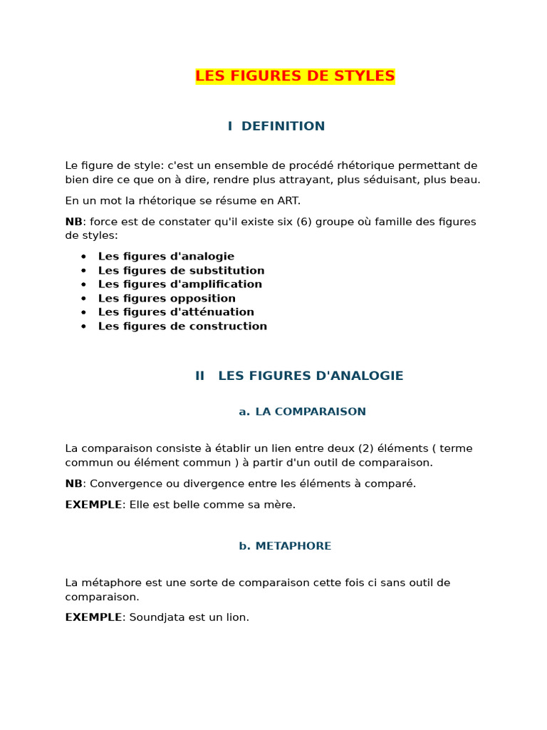 Comprendre les Figures de Style | PDF