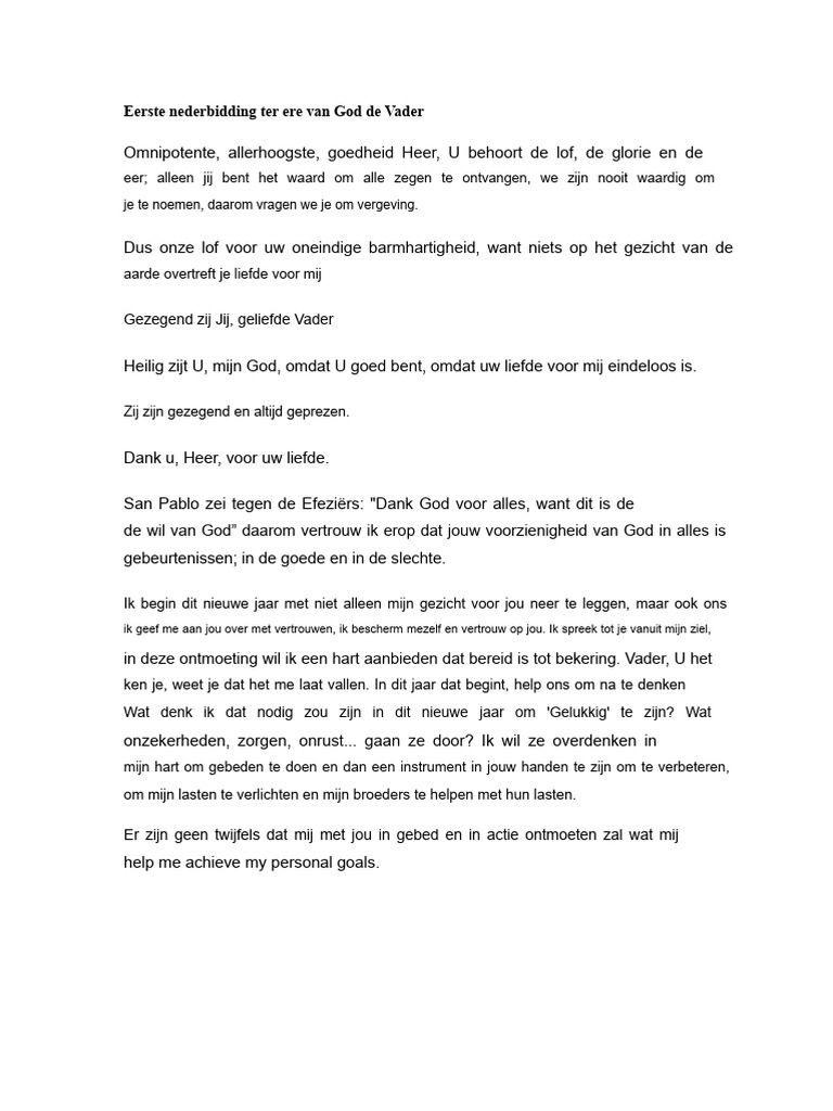 Eerste aanbidding ter ere van God de Vader | PDF
