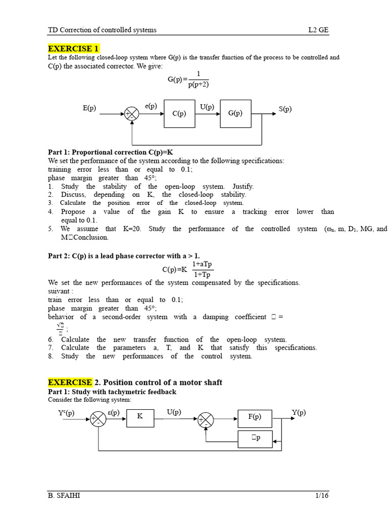 Controlled Systems Correction Techniques | PDF | Control Theory | Feedback