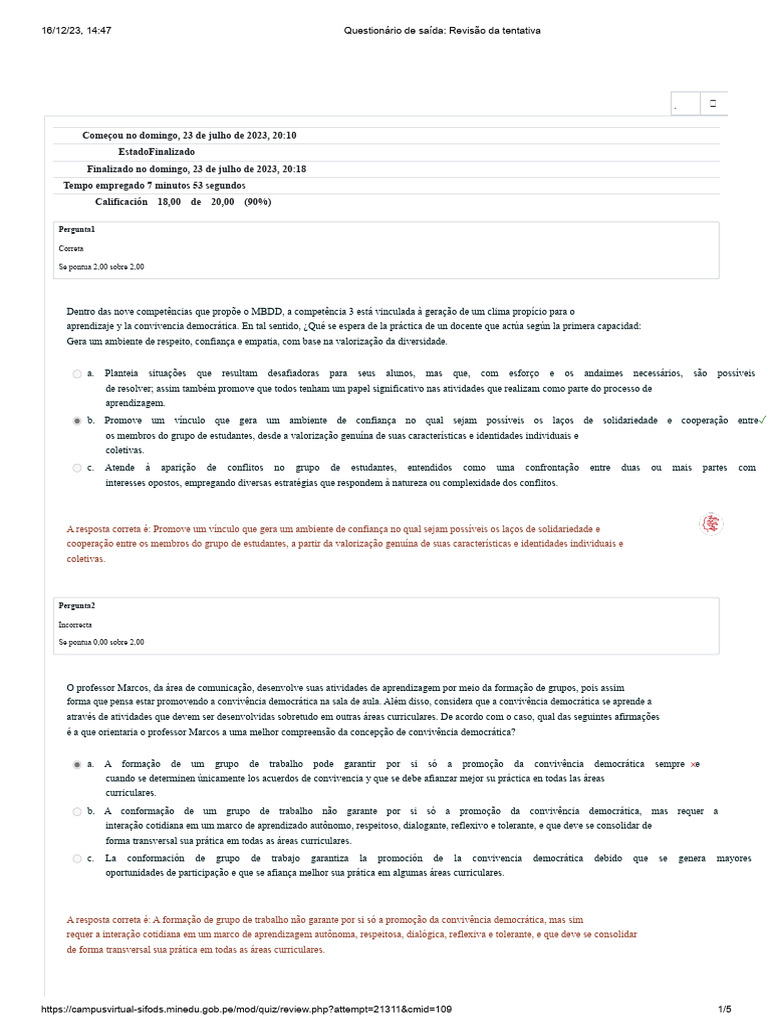 CURSO 1-EXAME DE SAÍDA - A convivência democrática e intercultural na ...