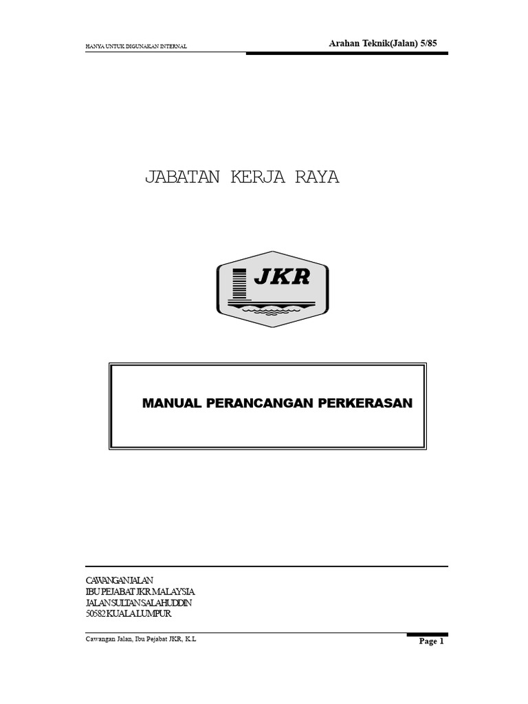Manual Desain Perkerasan Jalan JKR | PDF