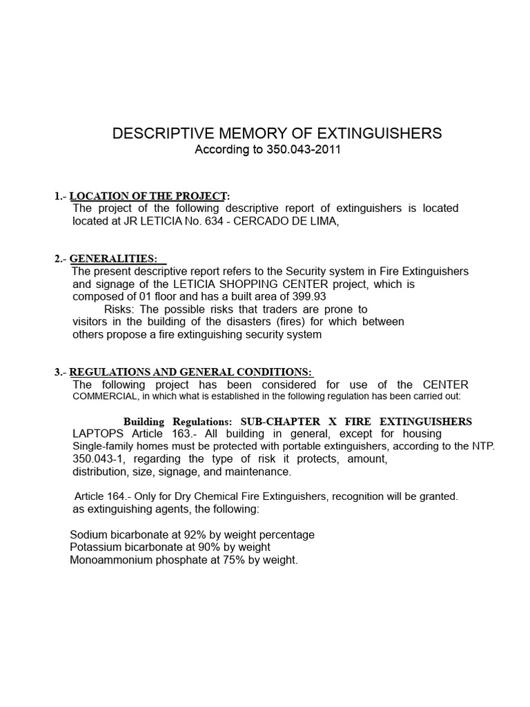 Descriptive Memory of Fire Extinguishers | PDF | Carbon Dioxide | Fire ...