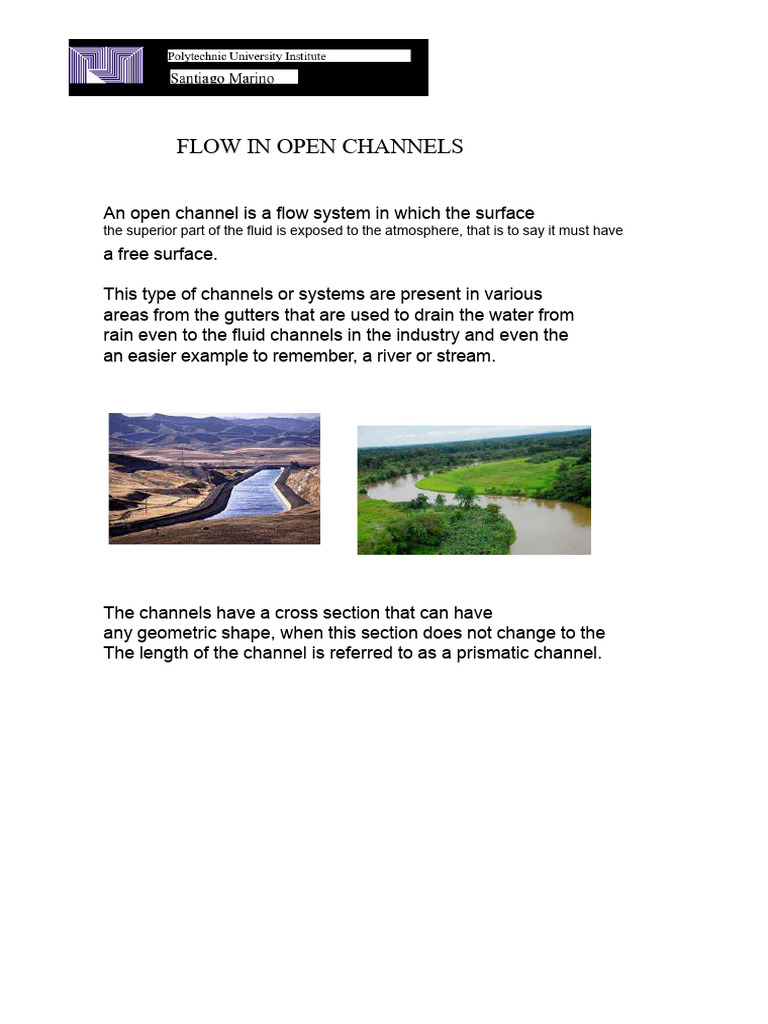 Unit IV Flow in Open Channels | PDF | Fluid Dynamics | Reynolds Number