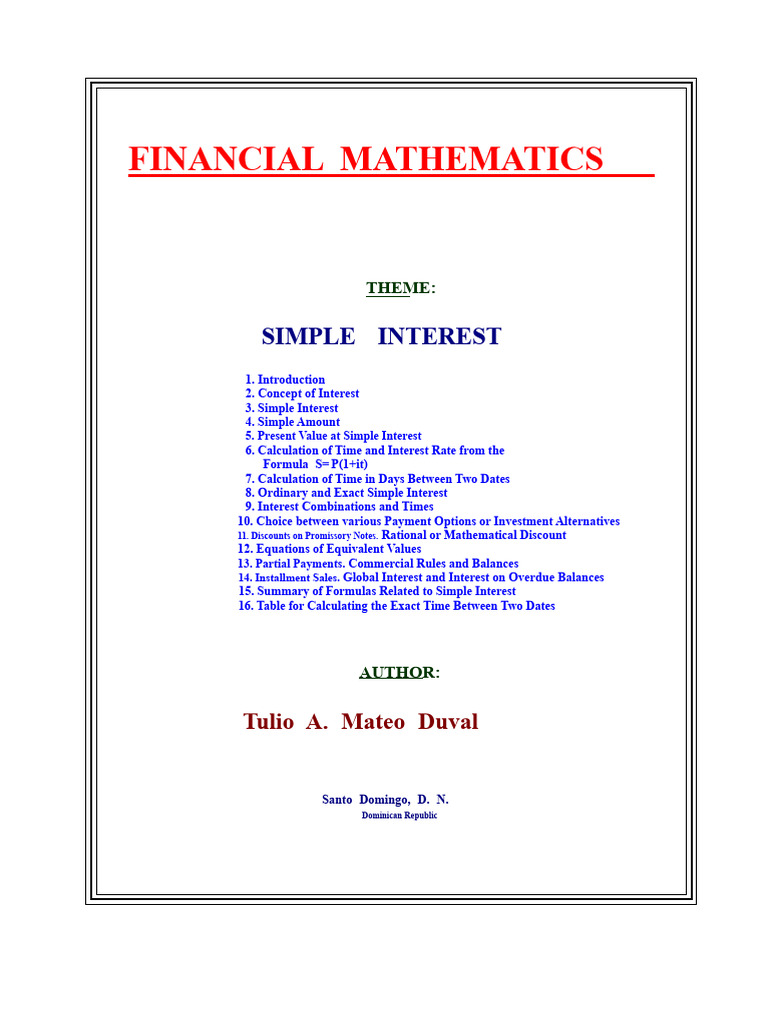 Simple Interest Tulio Mateo | PDF | Interest | Debt