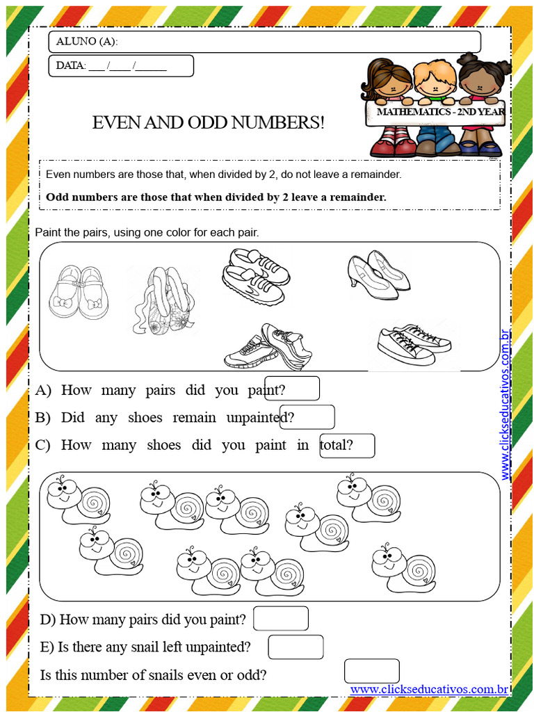 Even and Odd Numbers Activity | PDF