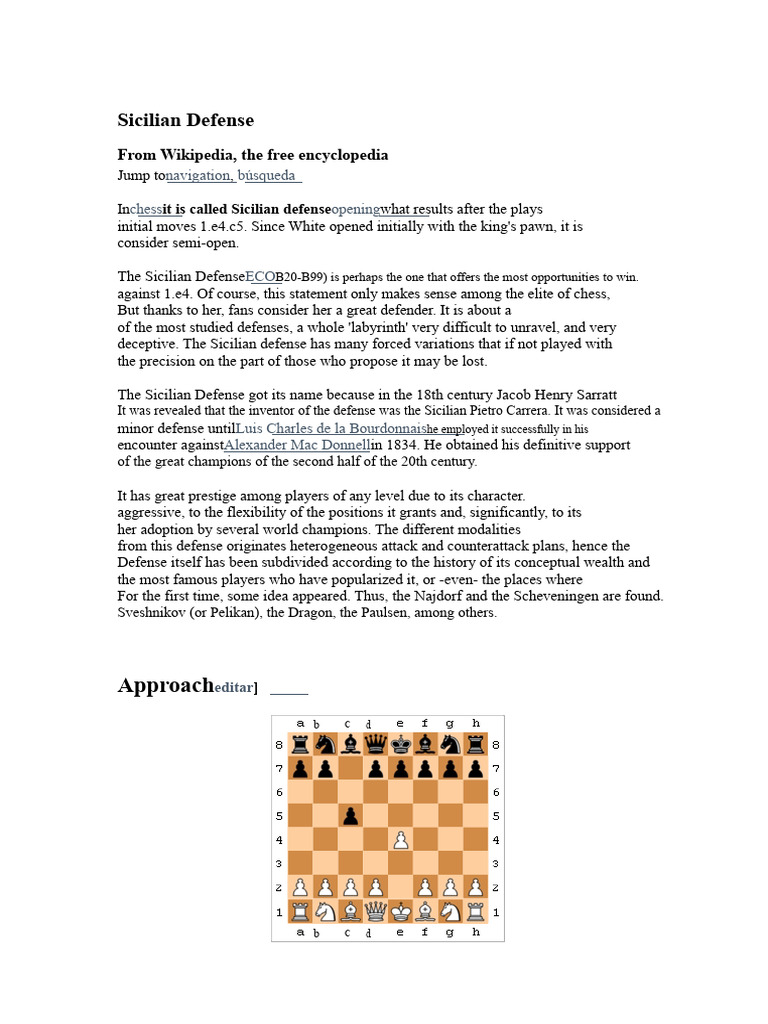 Sicilian Defense in Chess Explained | PDF | Chess Openings | Chess Theory