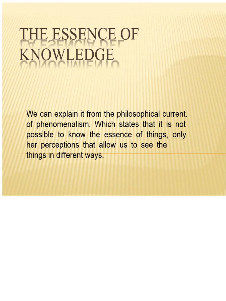 The Essence of Knowledge | PDF | Reason | Knowledge