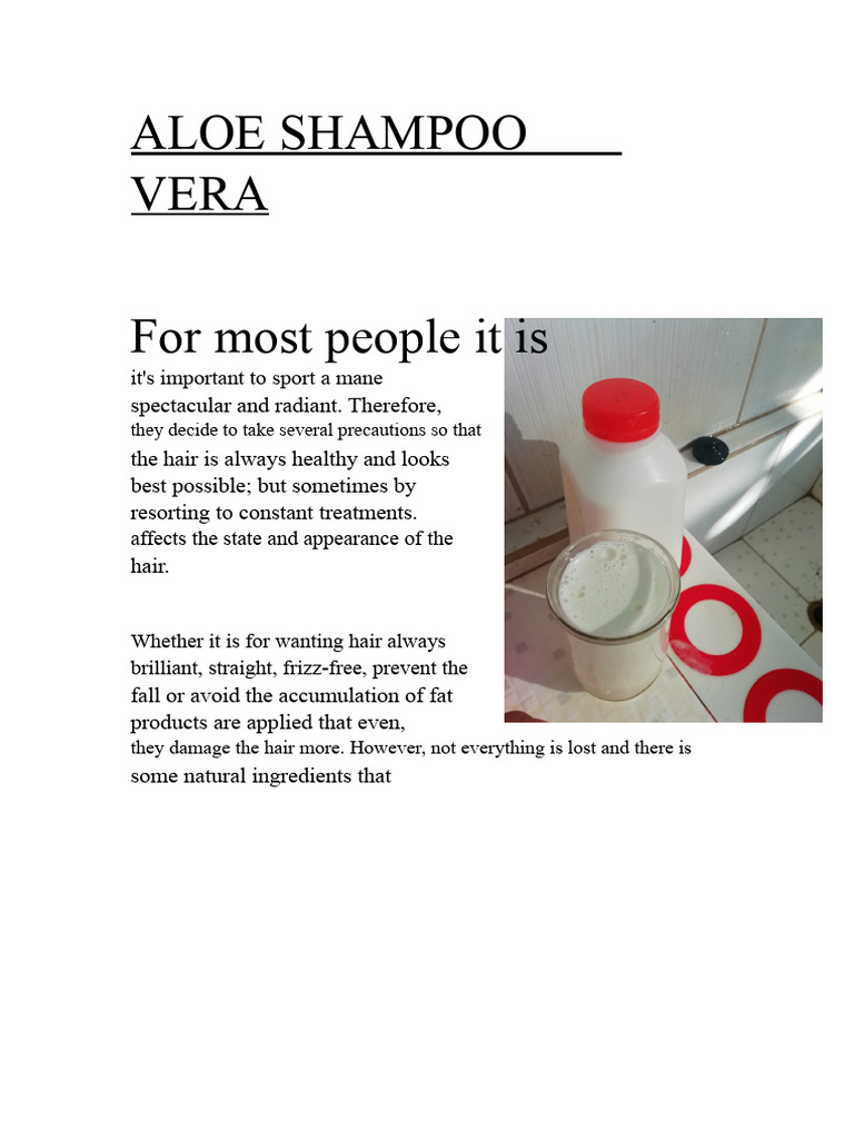 Aloe Vera Shampoo Experiment | PDF | Shampoo