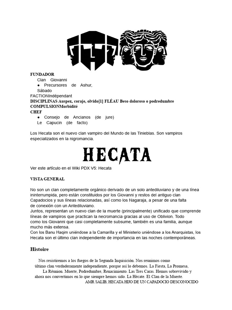 Clan Hecata: Vampiros de la Muerte | PDF