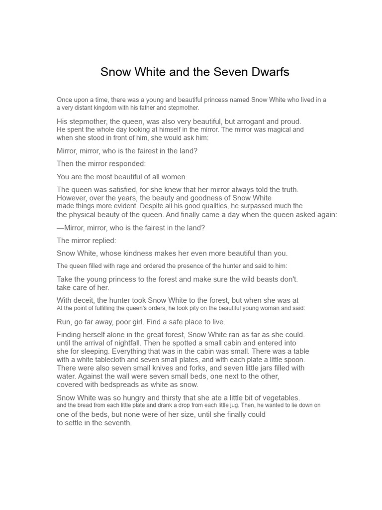 Snow White: A Timeless Fairy Tale | PDF | Snow White | Fairy Tales