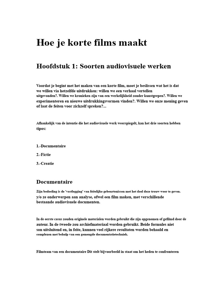 Hoe Korte Films Te Maken | PDF