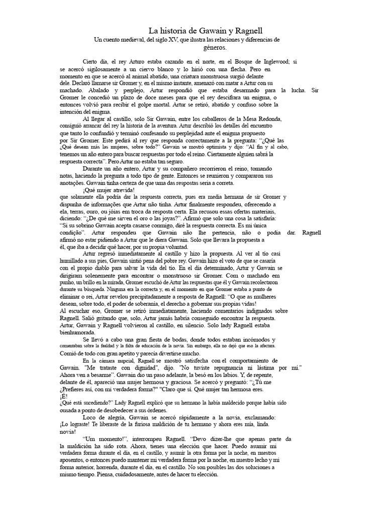 Gawain y Ragnell: Amor y Soberanía | PDF | Gawain