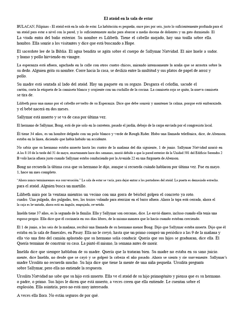 El ataúd en la sala de estar | PDF