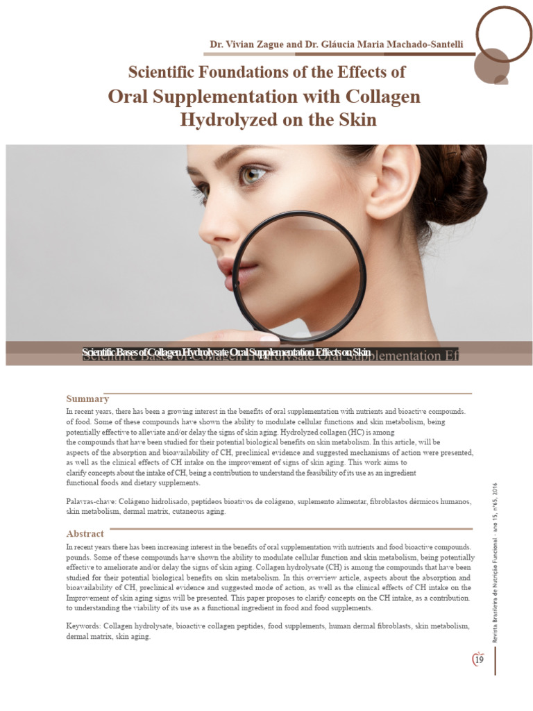 Scientific Basis of The Effects of Oral Collagen Supplementation | PDF ...