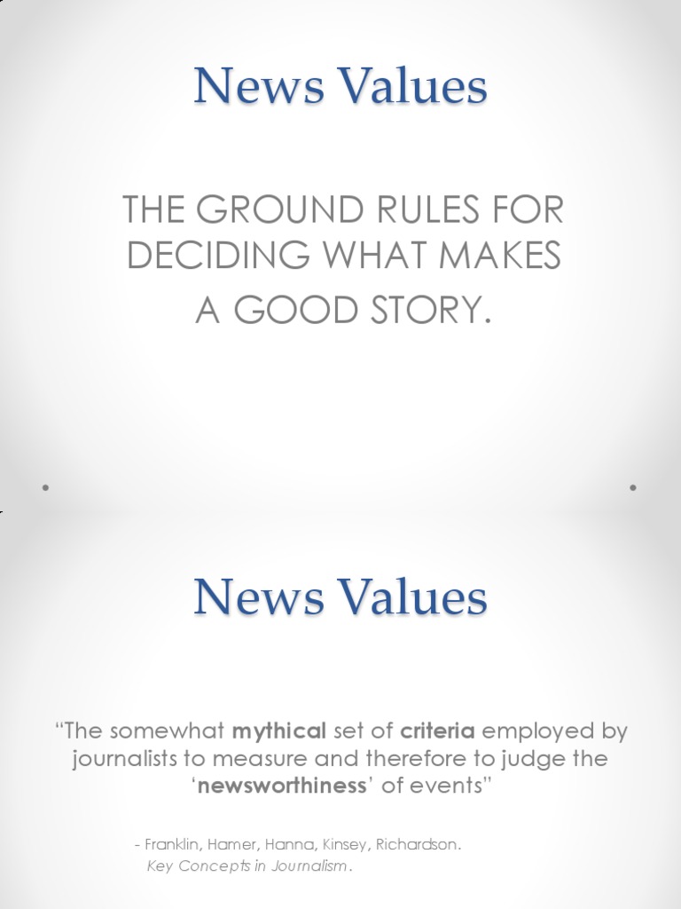 News Values | PDF | Journalism | News