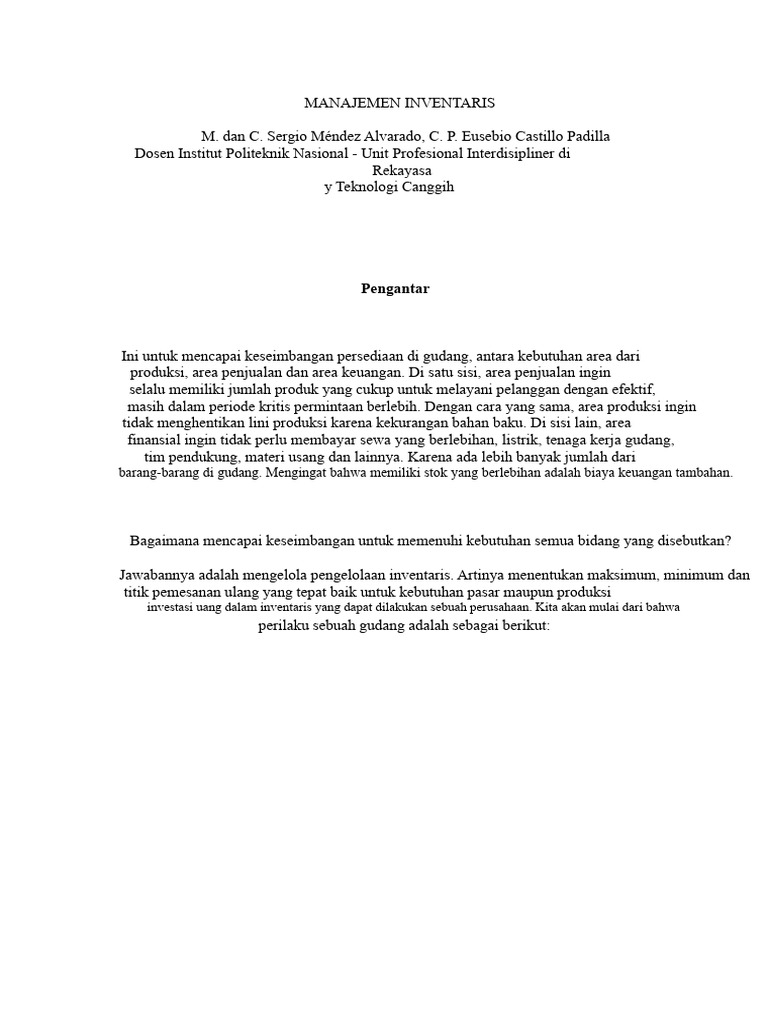 Minimum Dan Maximum Inventaris | PDF