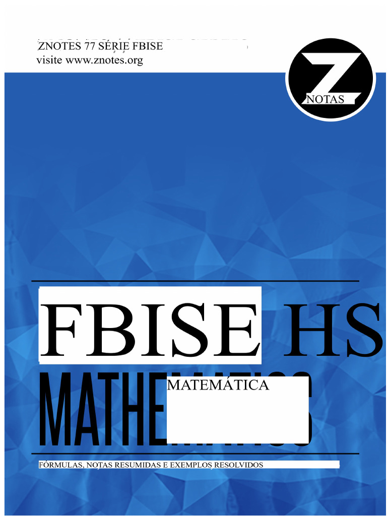 Notas Completas da Série de Matemática do FBISE | PDF | Matriz ...