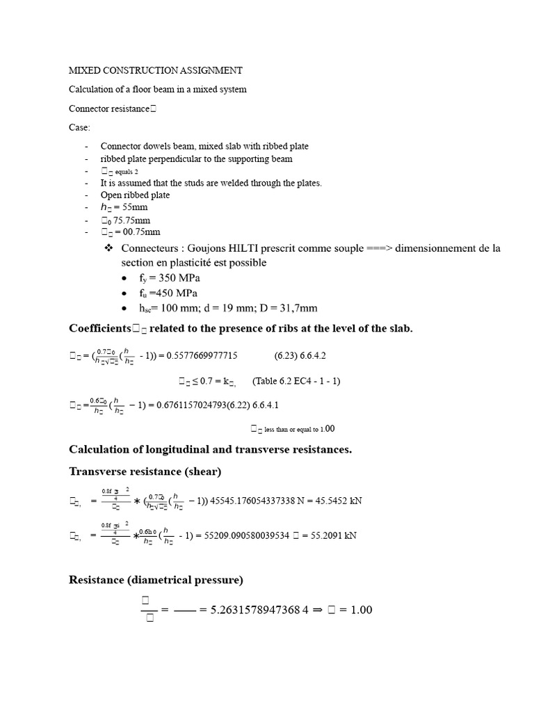 Mixed Construction Beam Calculation Guide | PDF | Continuum Mechanics ...