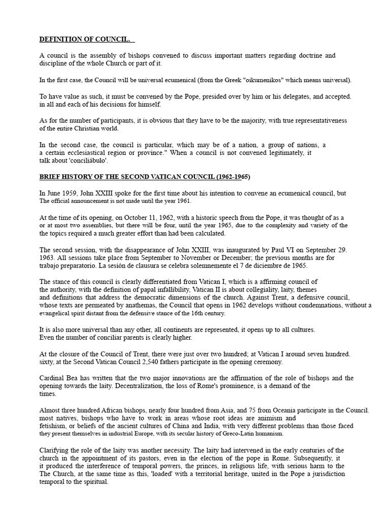 Understanding the Second Vatican Council | PDF | Catholic Church ...