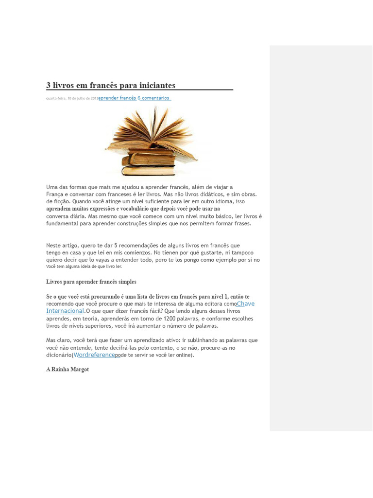 Livros em Francês para Iniciantes | PDF | França