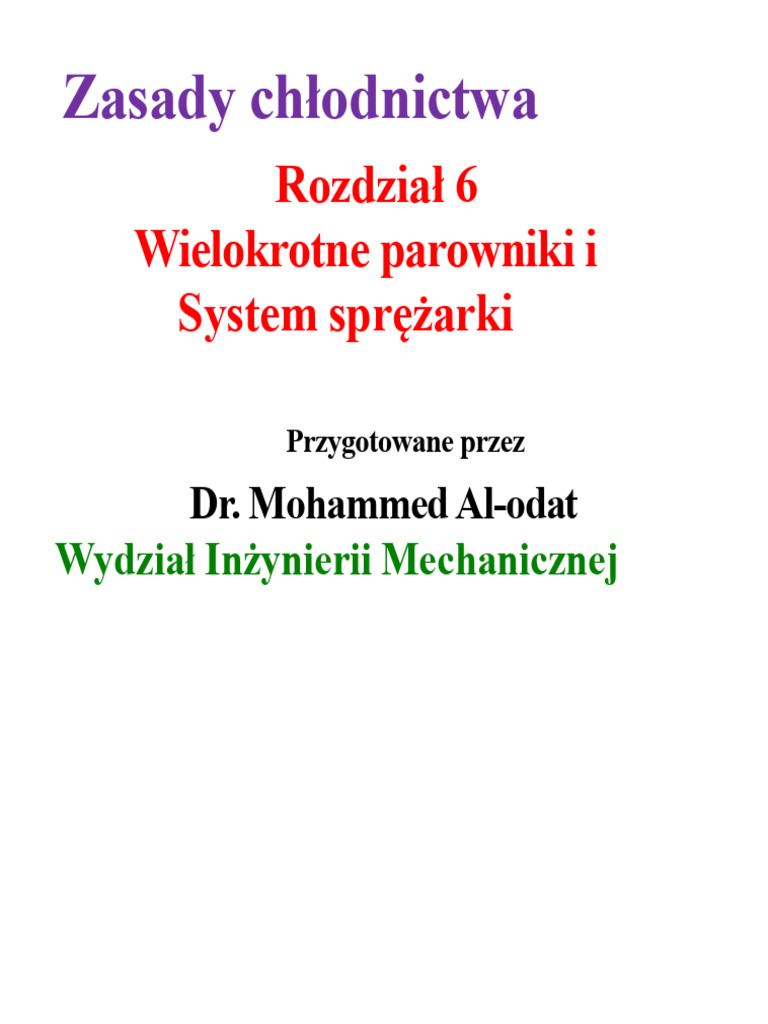 Rozdział 6 - Wiele Parowników I Sprężarek | PDF
