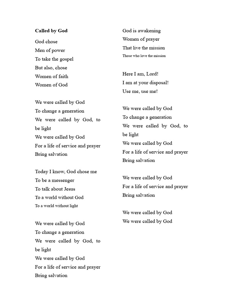 Called by God theme song | PDF
