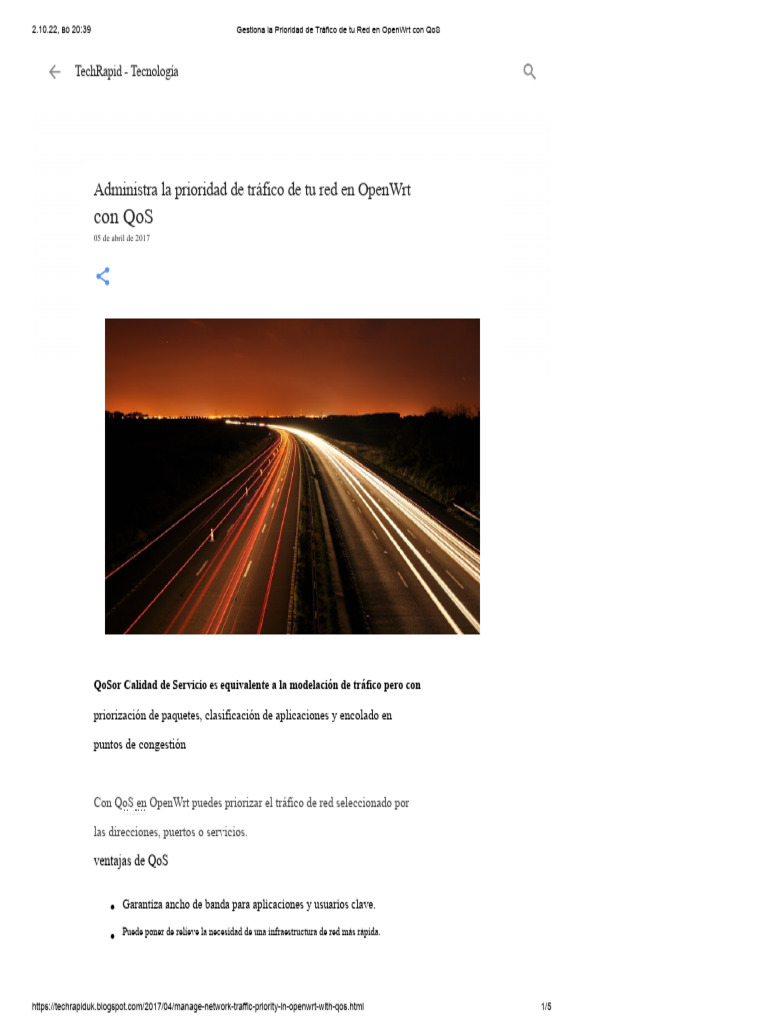 Gestiona La Prioridad Del Tráfico de Tu Red en OpenWrt Con QoS | PDF ...