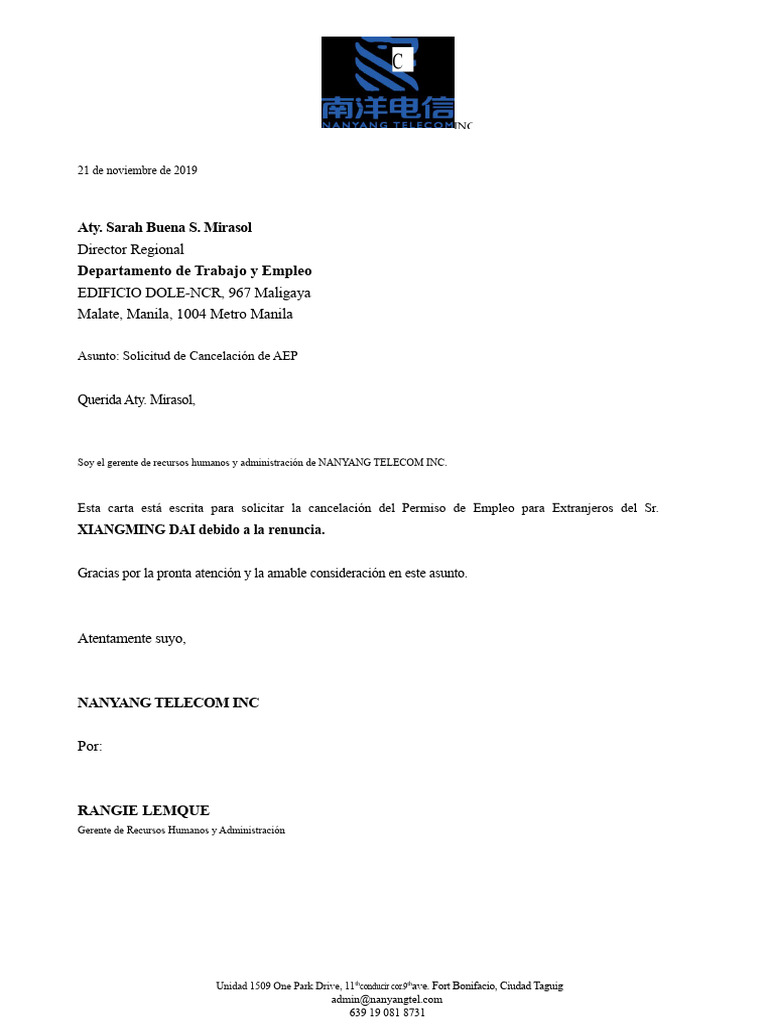 Cancelación de AEP | PDF
