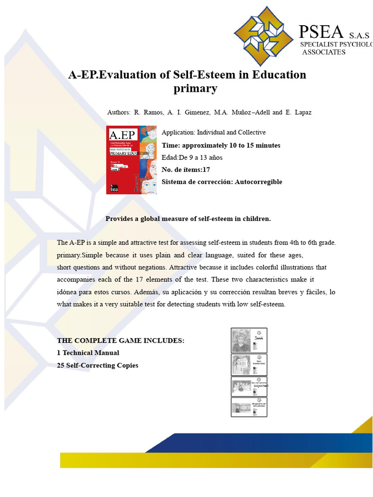 Self-Esteem Assessment for Kids 9-13 | PDF