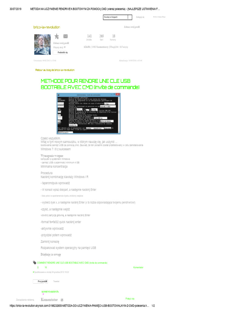 STWORZYĆ BOOTOWALNY PENDRIVE ZA POMOCĄ CMD | PDF