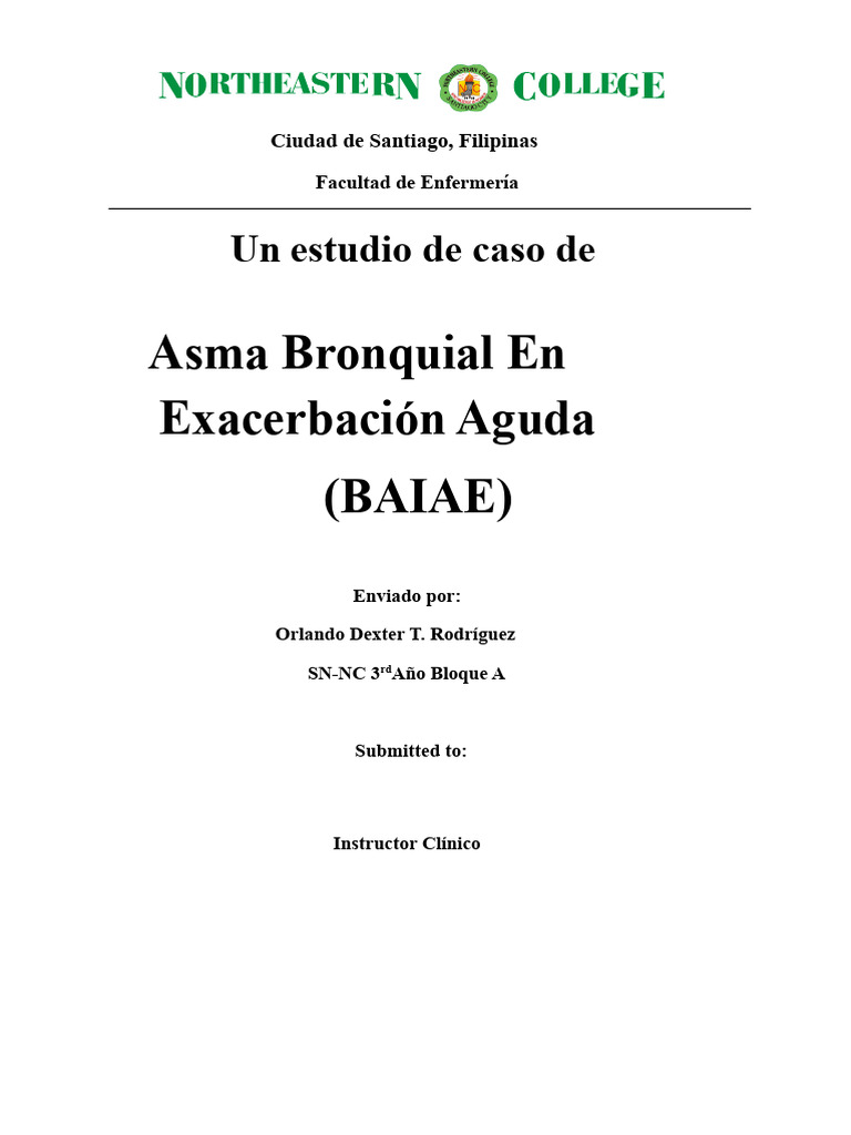 Estudio de Caso de Asma Bronquial en Exacerbación Aguda | PDF | Asma | Tos