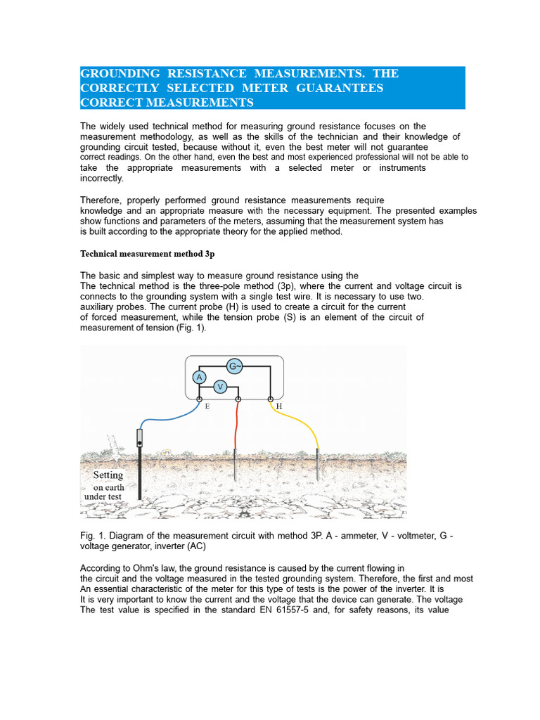 Ground Resistance Measurement Techniques | PDF | Electrical Engineering ...