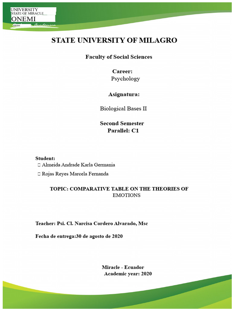 COMPARATIVE FRAMEWORK ON THE THEORIES OF EMOTIONS.pdf | PDF | Emotions ...
