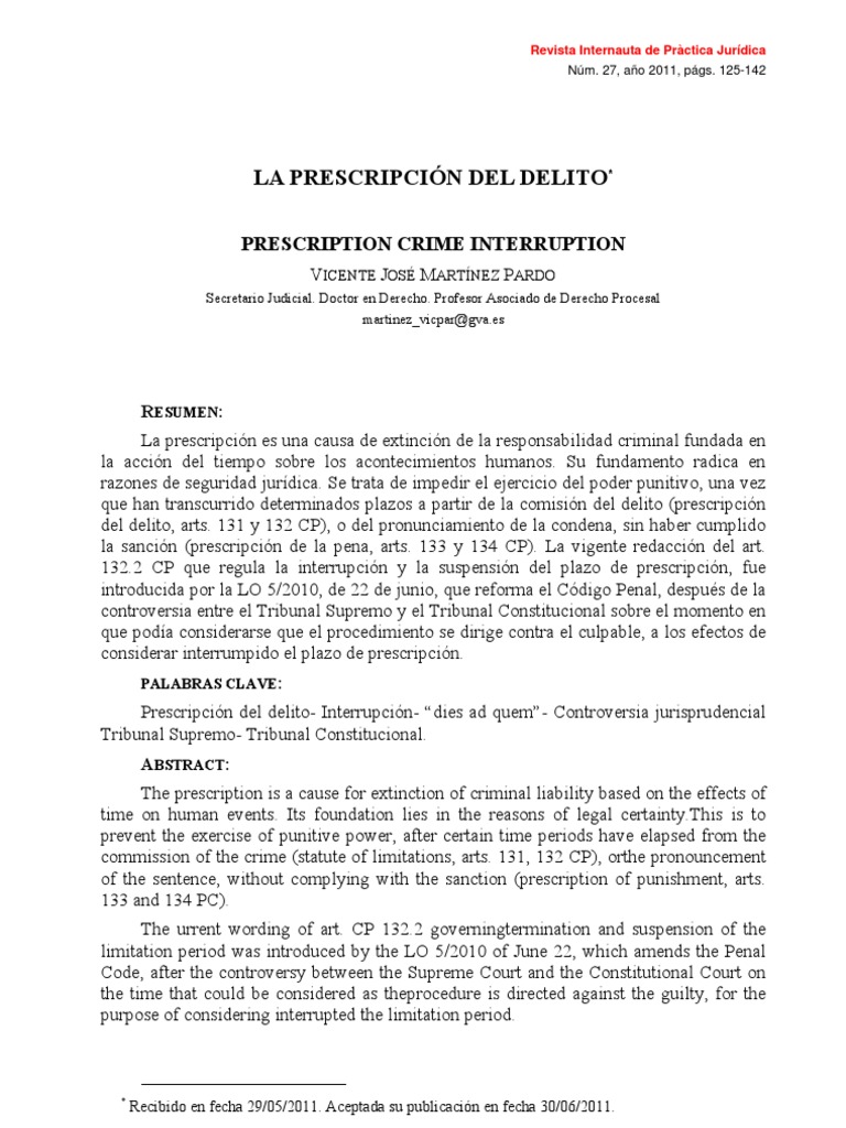 4La Prescripcion Del Delito | Prescripción | Derecho penal 4La Prescripcion Del Delito | Prescripción | Derecho penal