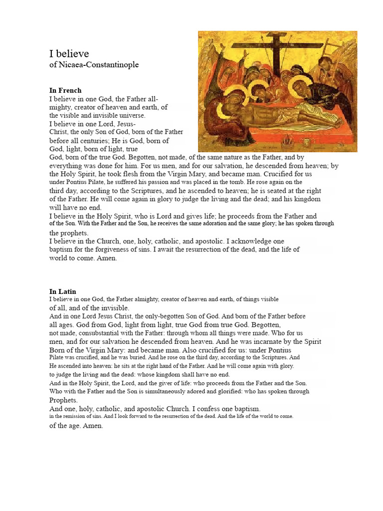Credo of Nicea-Constantinople | PDF | God The Father | God In Christianity