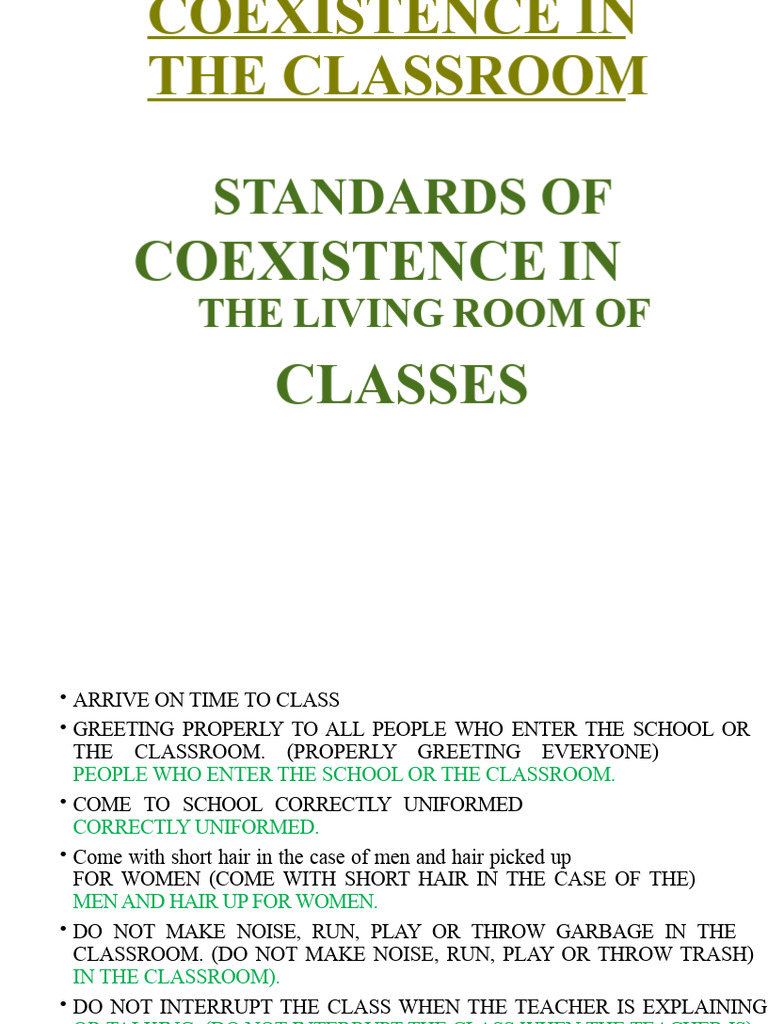 Rules of Coexistence in English | PDF