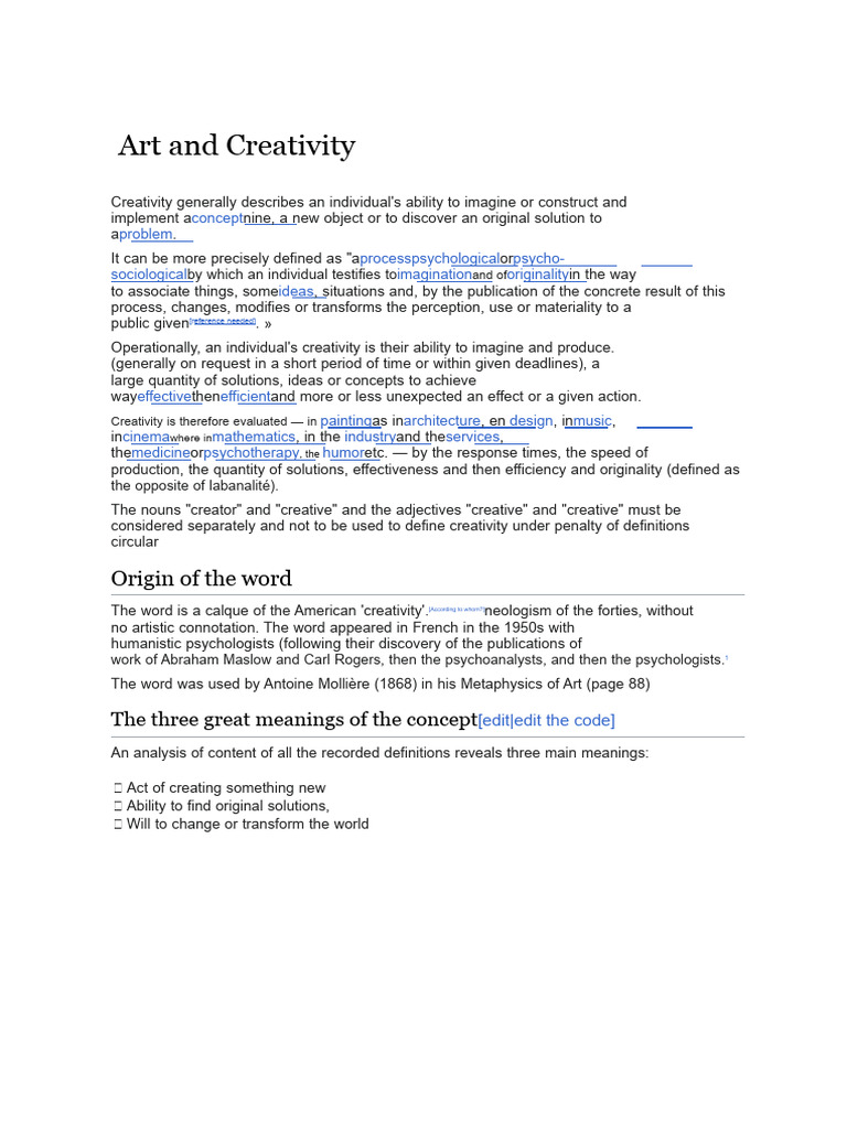 Art and Creativity | PDF