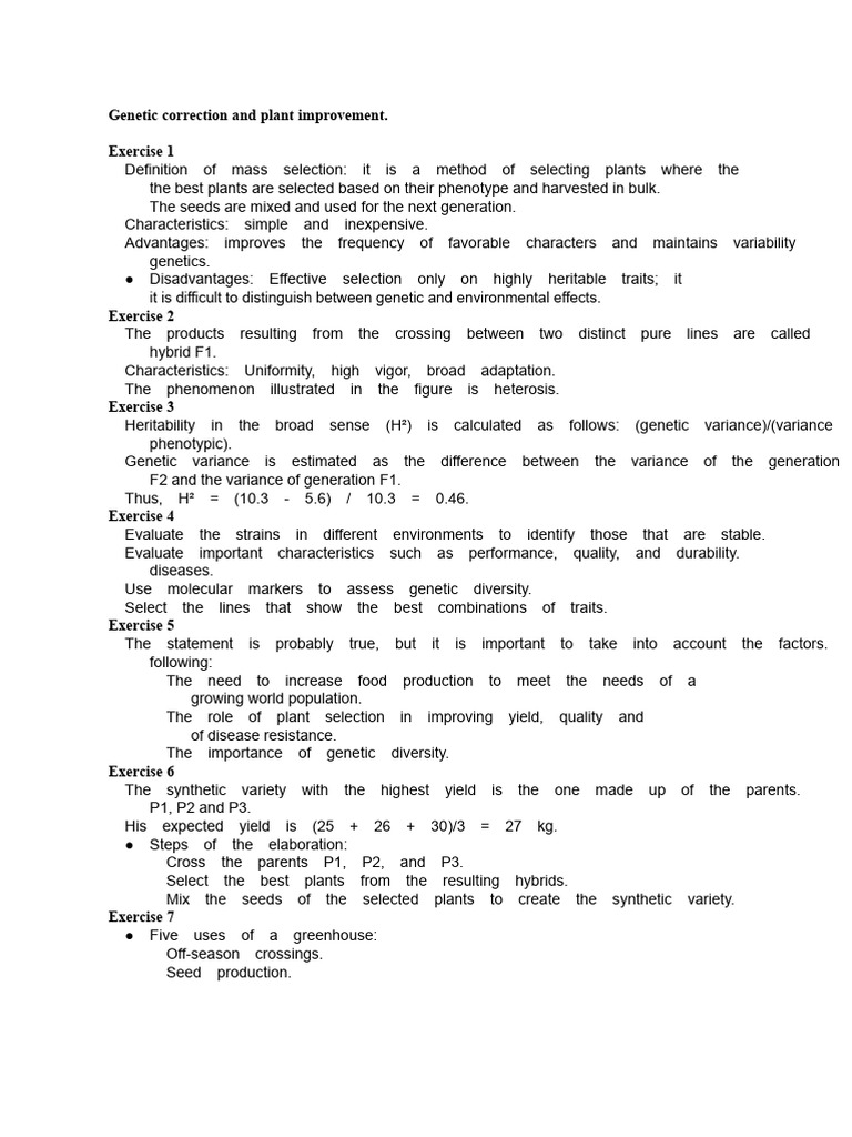 Genetic Correction in Plant Breeding | PDF | Plant Breeding | Heritability