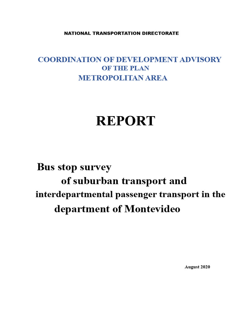 Montevideo Bus Stop Survey Report | PDF