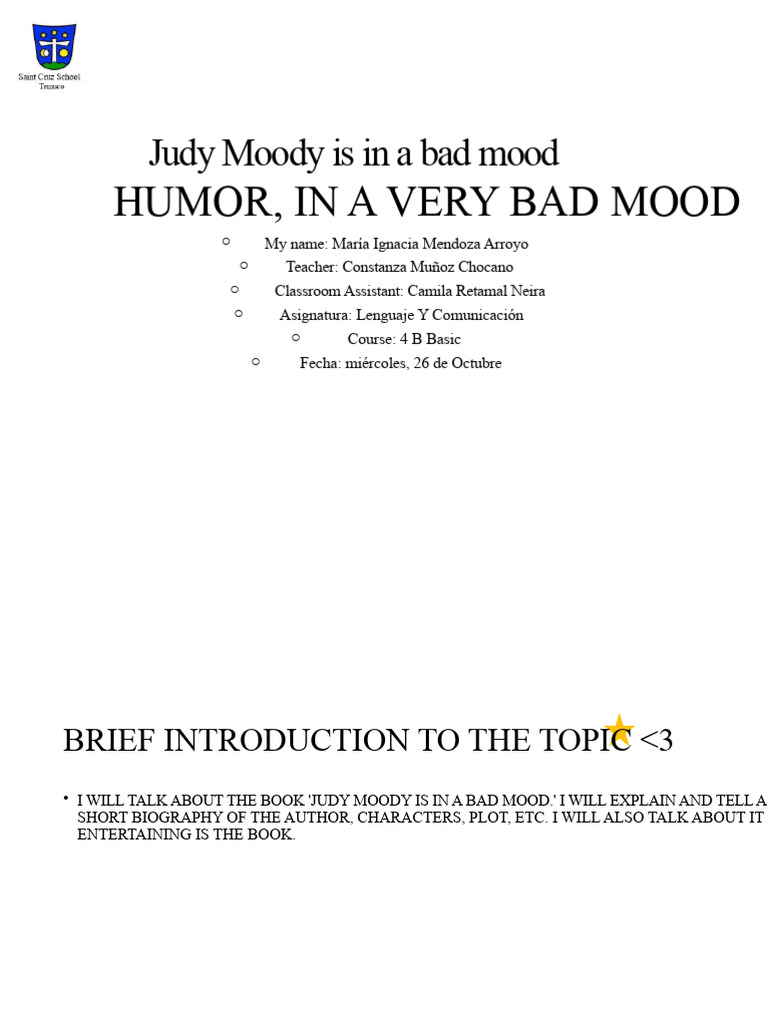 Judy Moody Is in A Bad Mood, Very Bad 2.0 | PDF