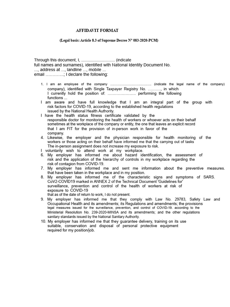 Affidavit of Assumption of Voluntary Responsibility | PDF ...