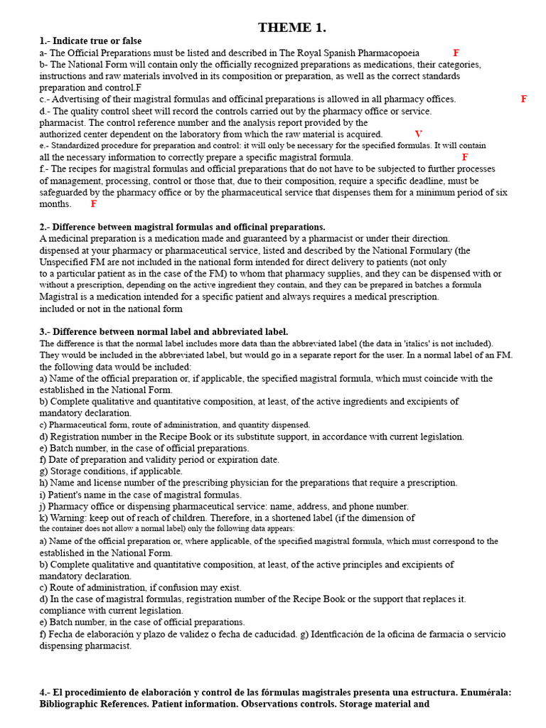 Master Formulation Questions | PDF | Volume | Medical Prescription