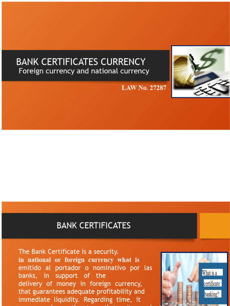 Bank Certificates: Types & Regulations | PDF | Banks | Currency