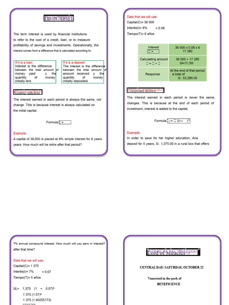 Simple Interest vs. Compound Interest (No. 1) | PDF | Interest ...