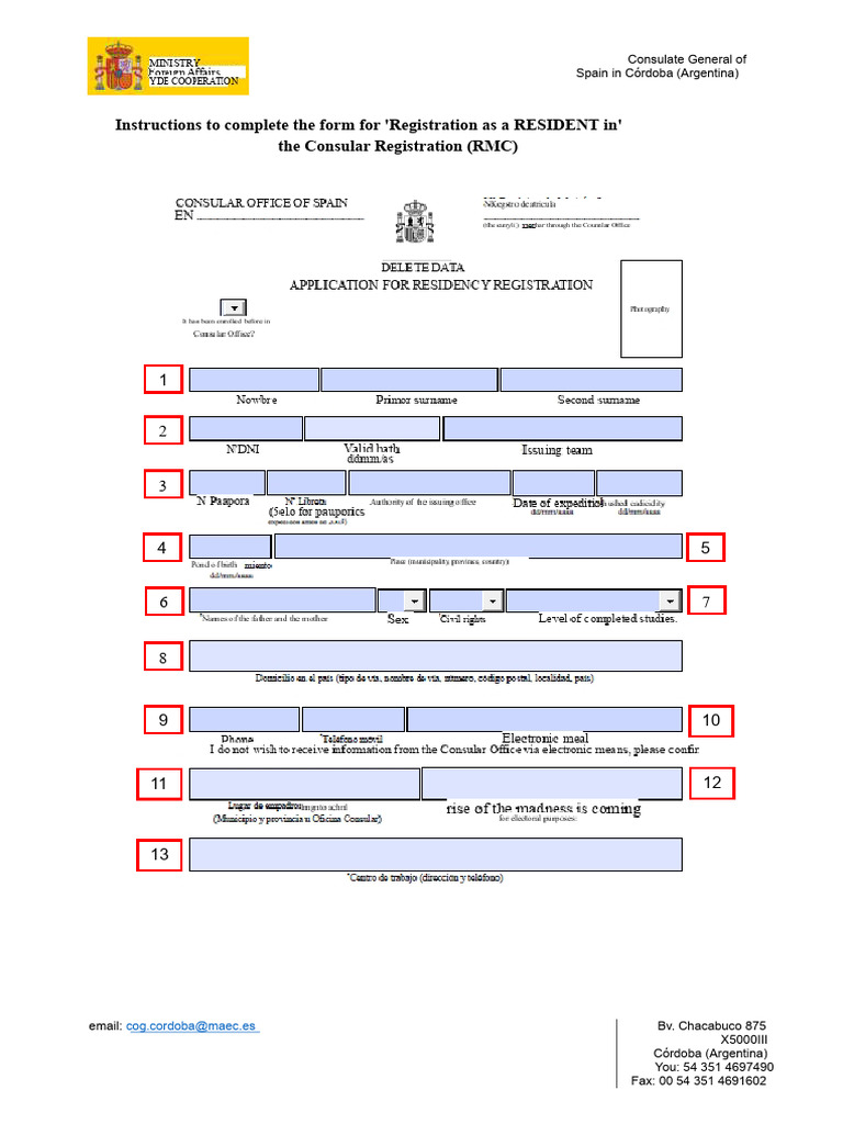 Instructions For Completing The Registration Form As | PDF