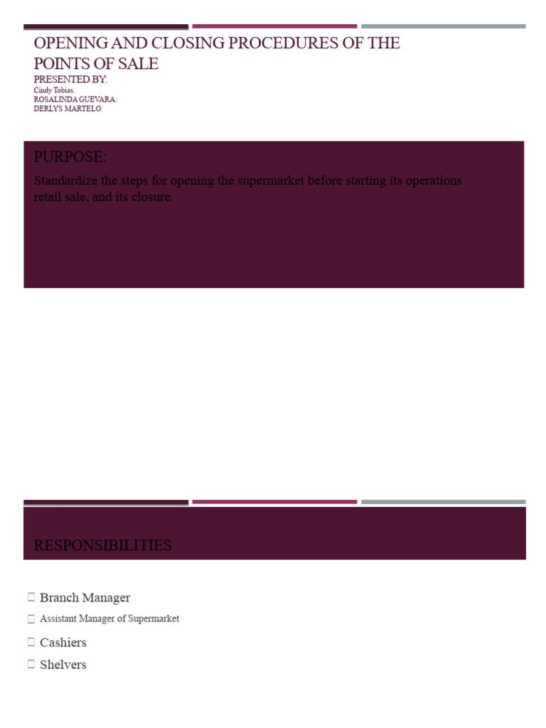 Opening and Closing Procedures for Points of Sale | PDF | Risk | Safety
